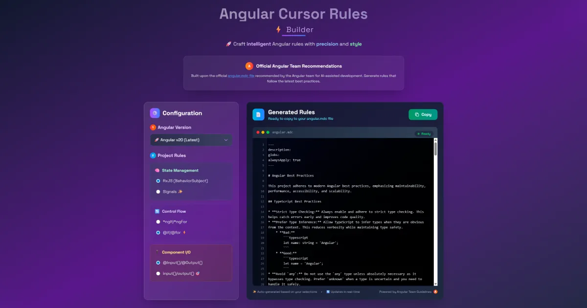 Angular Cursor Rules Builder | Dušan Perišić